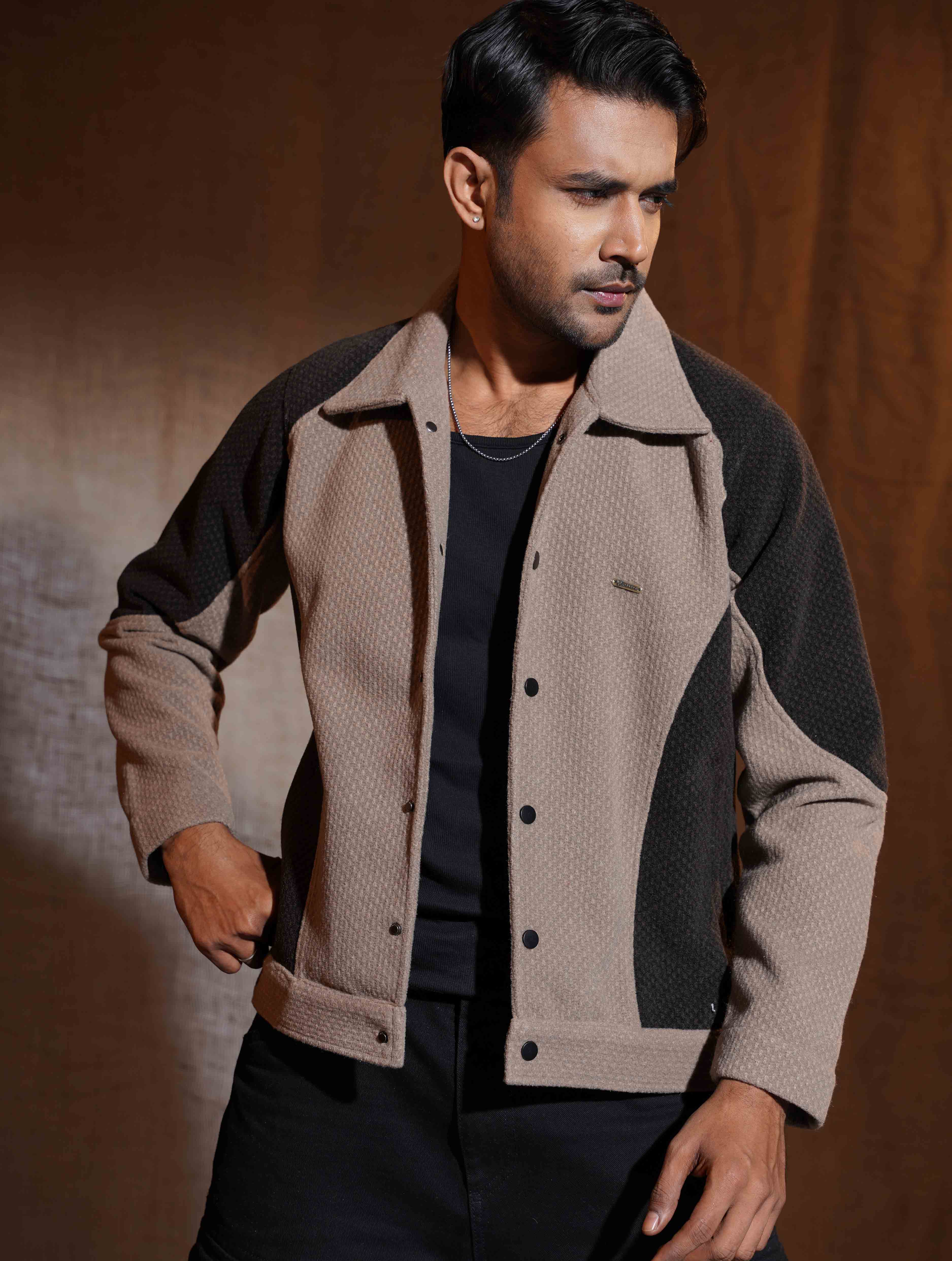 Olive - Faded Black Knit Premium Jacket – LYONORA